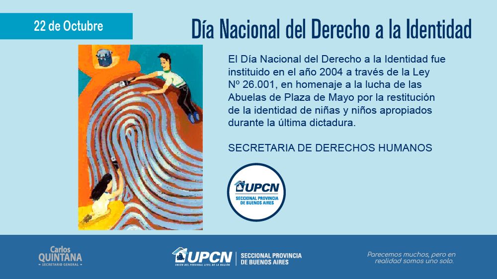 22 de Octubre: Día Nacional del Derecho a la Identidad